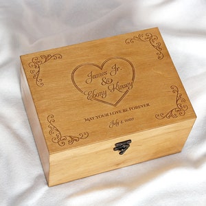 Personalized Wedding Memory Box | Wooden Keepsake Box for Couples ...