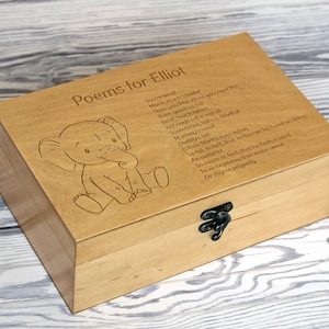 Child Memory Box, Poem Engraved on Wooden Box, Engraved Quote on Box ...