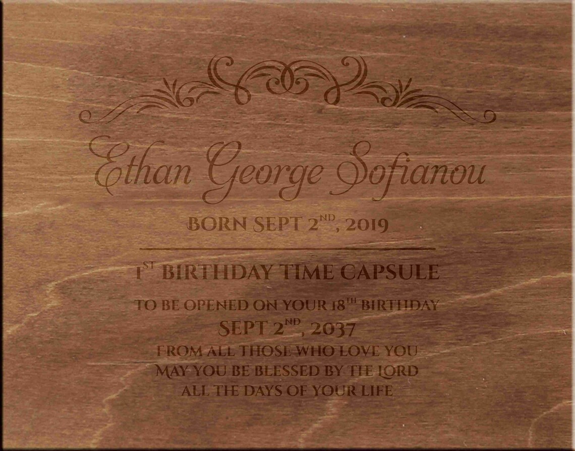 Time Capsule Baby memory box First Birthday Capsule Custom | Etsy