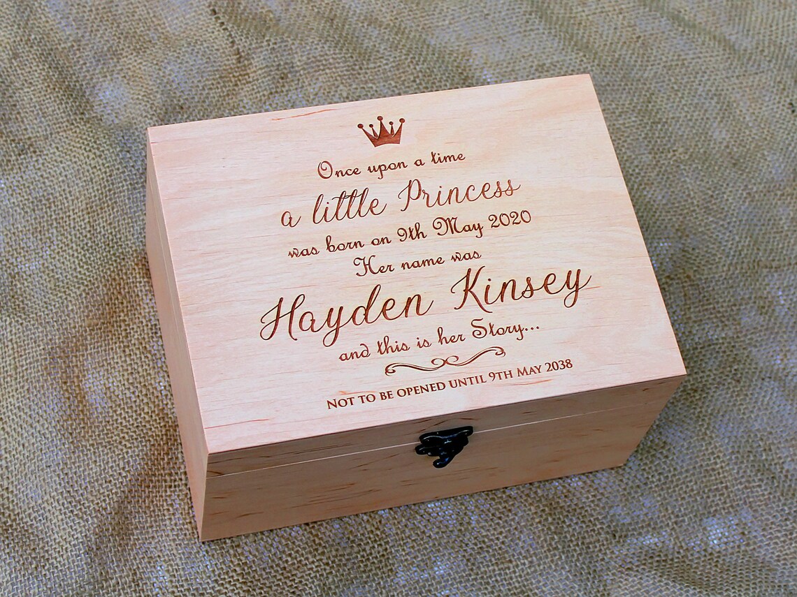 First Birthday Memory Box Personalized Wood Box for Baby | Etsy