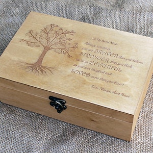Custom Quote Wooden Box, Memory Box, Custom Engraved Jewelry Box ...