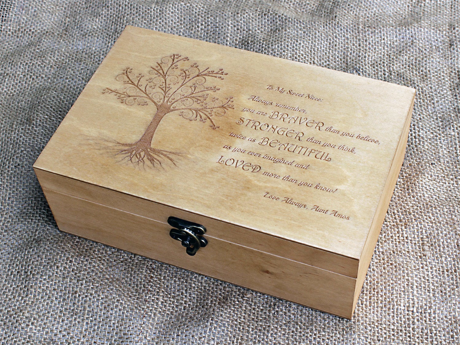 Custom Quote Wooden Box Memory Box Custom Engraved Jewelry | Etsy