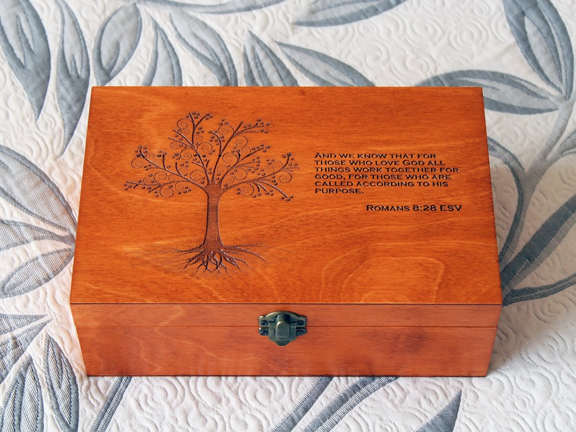 Custom Quote Wooden Box Memory Box Engraved Bible Verse Box Etsy