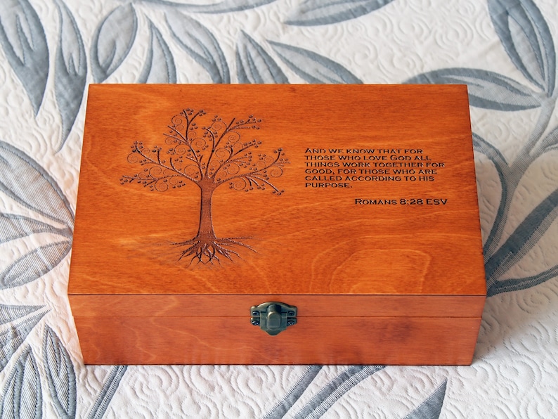 Custom Quote Wooden Box Memory Box Engraved Bible Verse Box - Etsy
