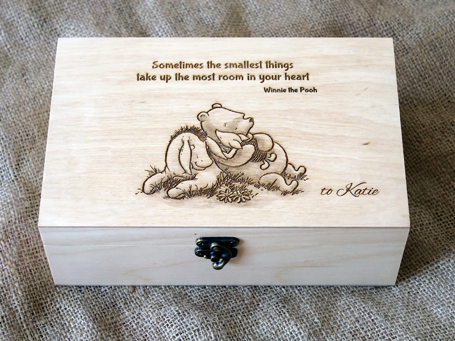 Custom Quote Wooden Box Memory Box Engraved Quote Box | Etsy
