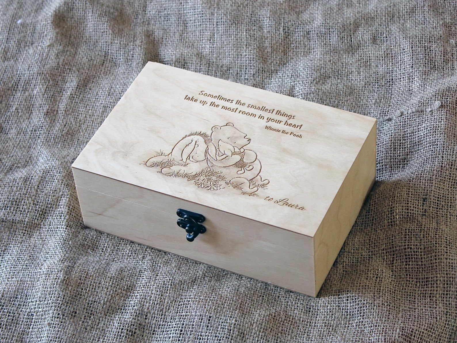 Custom Quote Wooden Box Memory Box Engraved Quote Box Etsy
