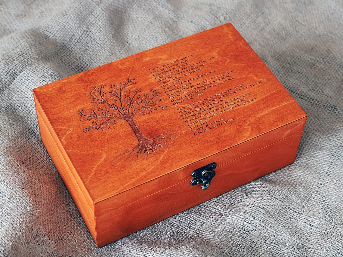 Custom verse wooden box Custom poem Cummings poem Memory | Etsy