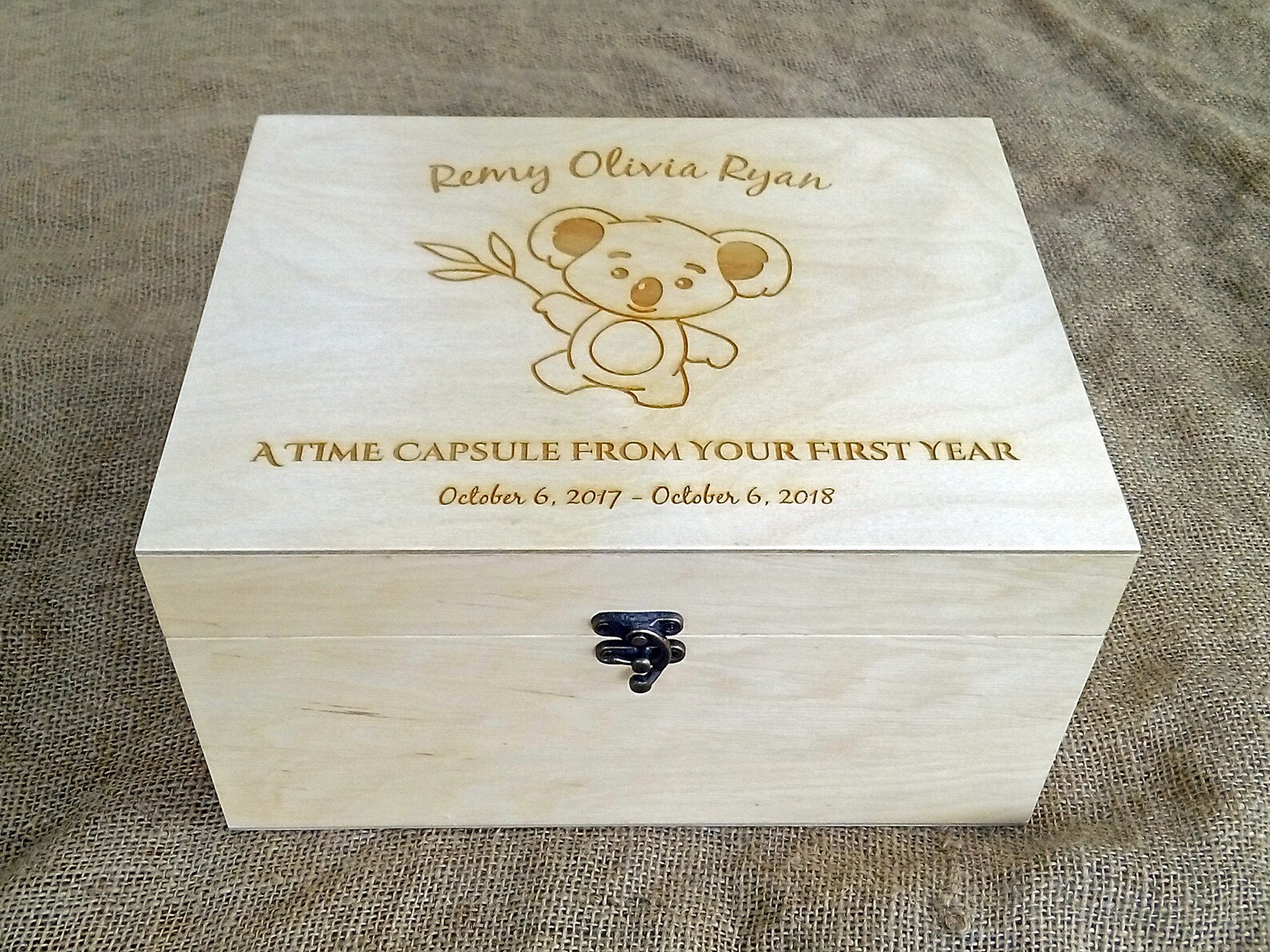 Custom Wooden Box Personalized Memory Box First Birthday - Etsy