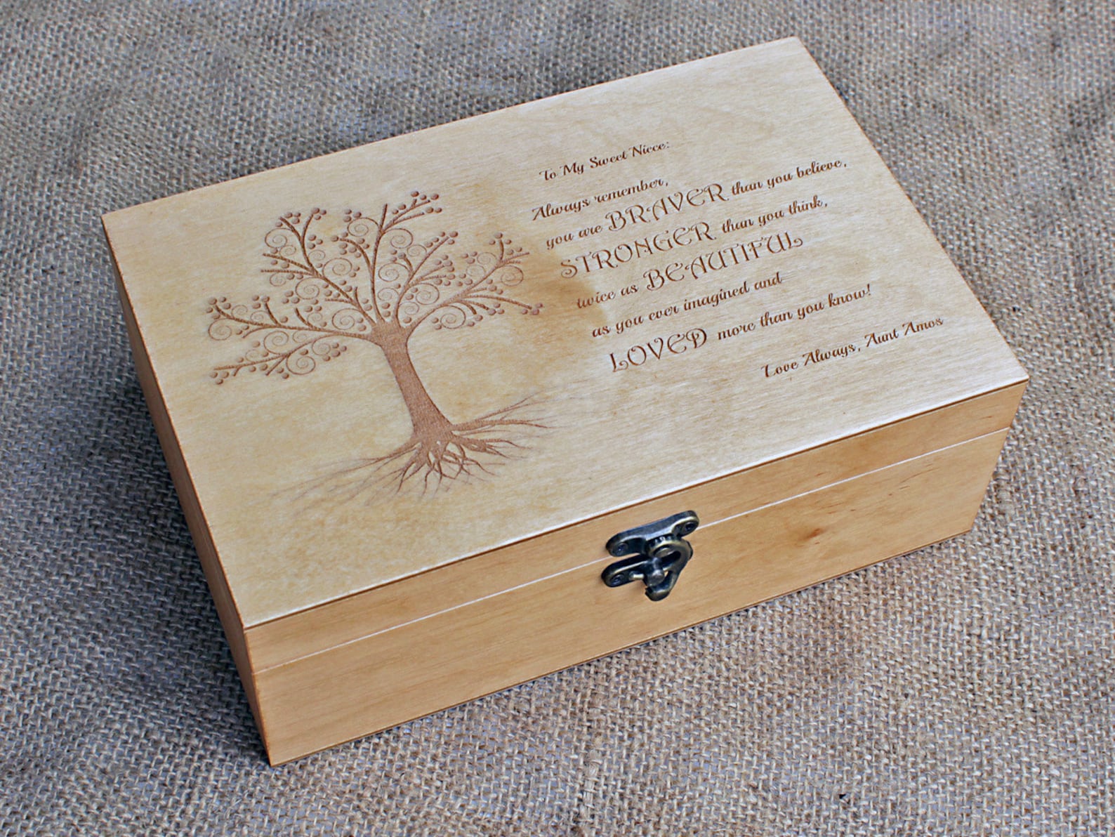 Custom Quote Wooden Box, Memory Box, Custom Engraved Jewelry Box ...