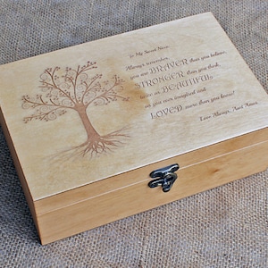 Custom Quote Wooden Box, Memory Box, Custom Engraved Jewelry Box ...