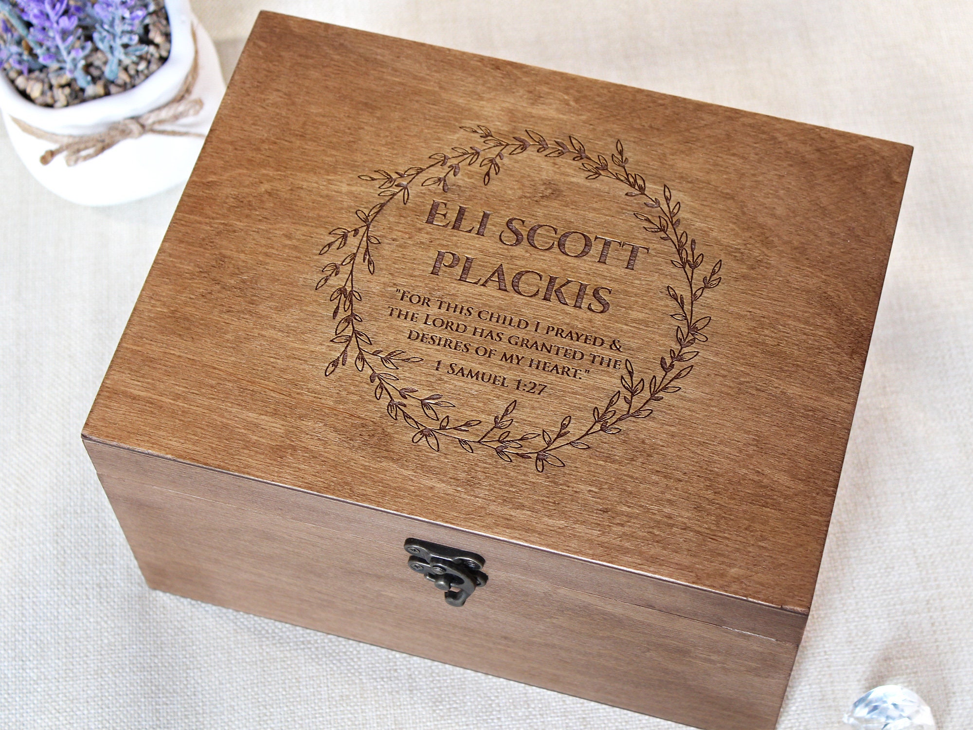 Personalized Wooden Box Baby Keepsake Box With Custom Quote - Etsy