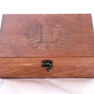 Personalized Monogram Box, Monogrammed Wooden Box, Monogram Jewelry Box ...