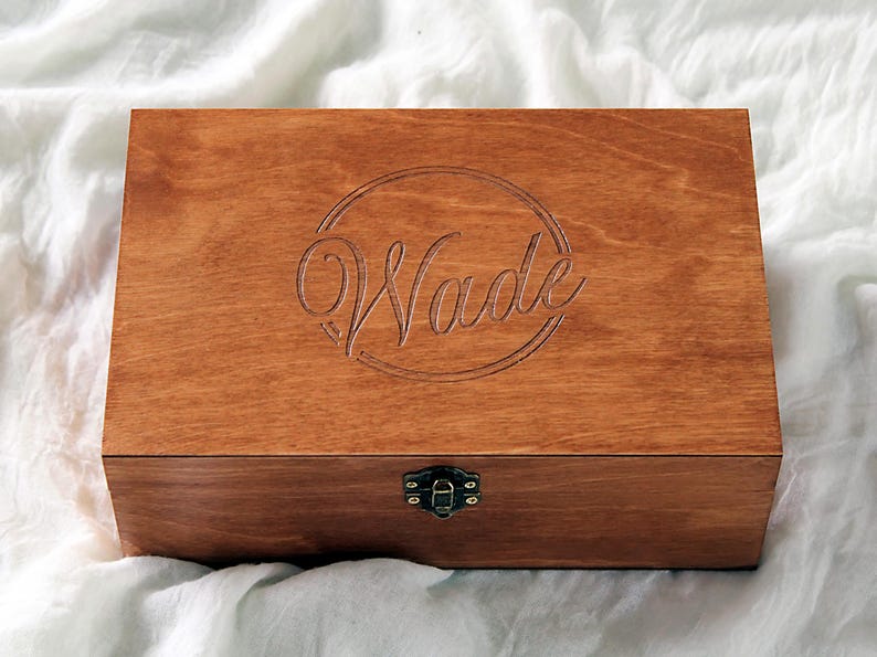 Personalized Wooden Keepsake or Jewelry Box Engraved With Name | Custom ...