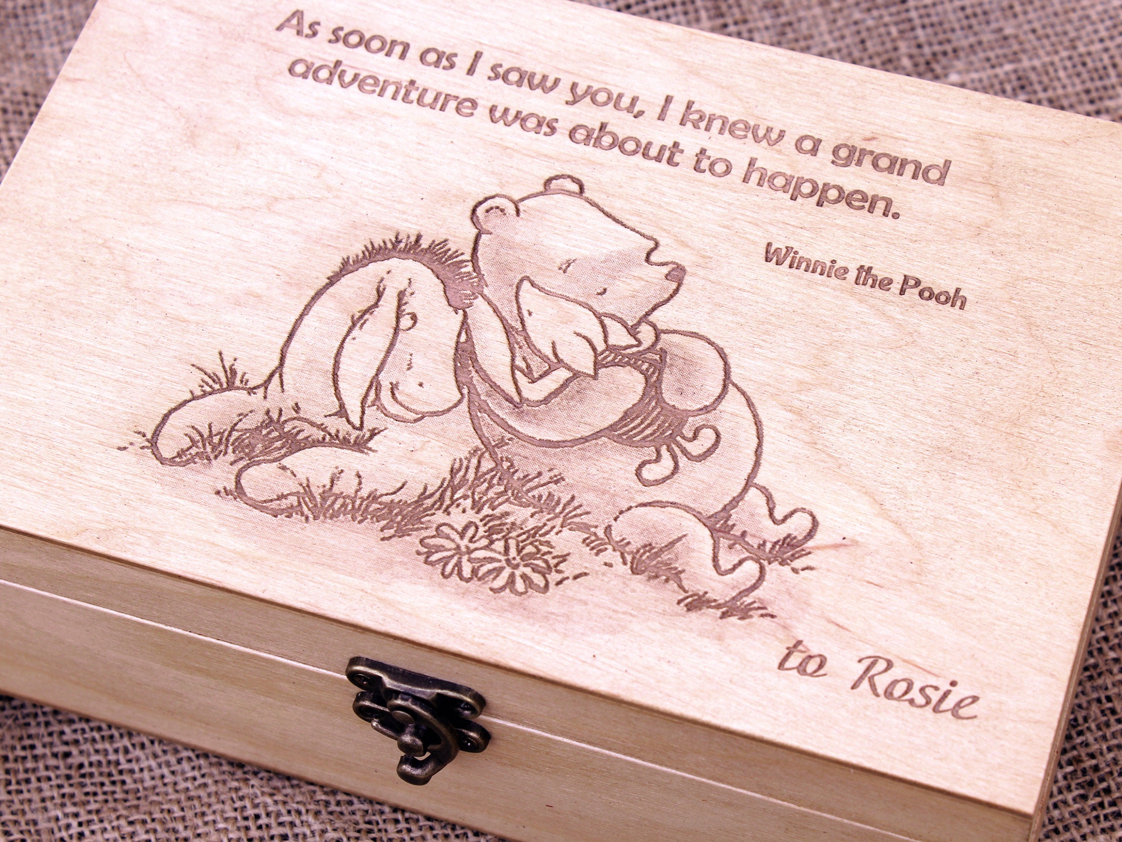 Custom Quote Wooden Box Memory Box Engraved Quote Box - Etsy