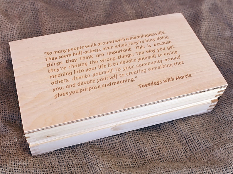 Custom Quote Wooden Box Memory Box Custom Engraved Quote - Etsy