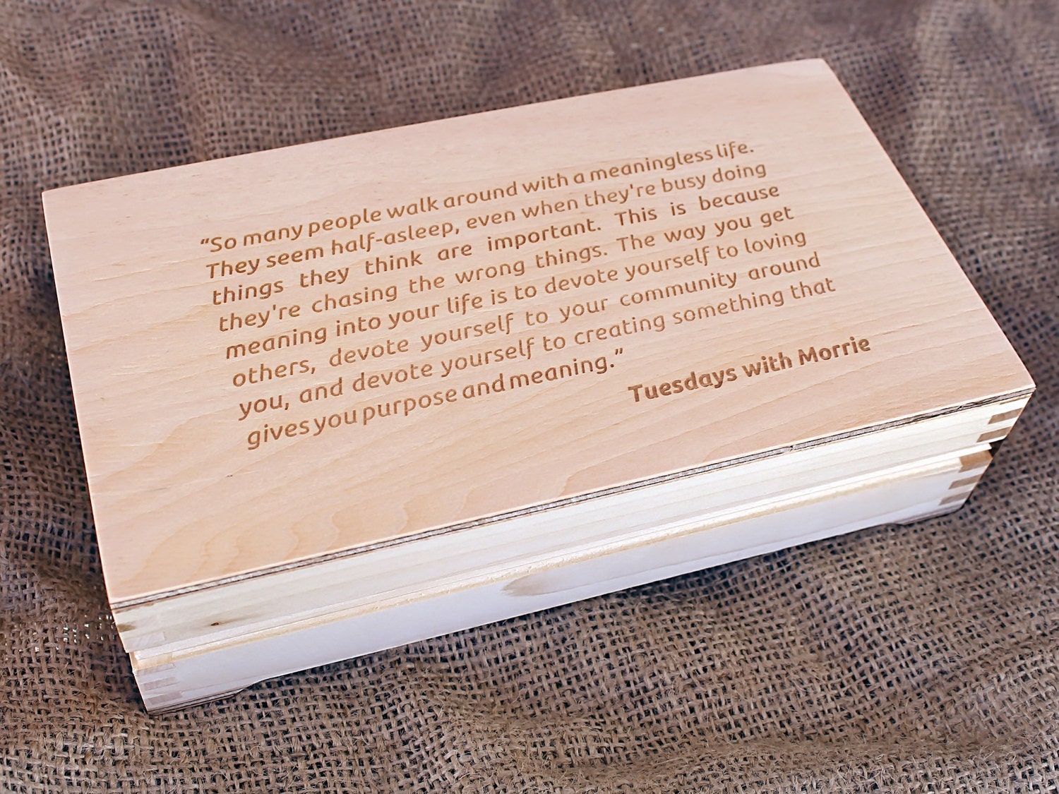 Custom Quote Wooden Box Memory Box Custom Engraved Quote Etsy