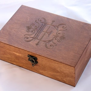 Personalized Monogram Box, Monogrammed Wooden Box, Monogram Jewelry Box ...