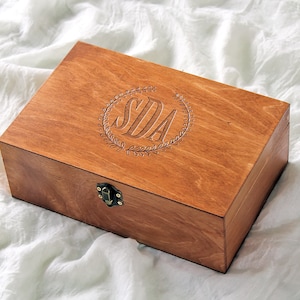 Monogram Box, Custom Engraved Box, Monogram Jewelry Box, Personalized ...
