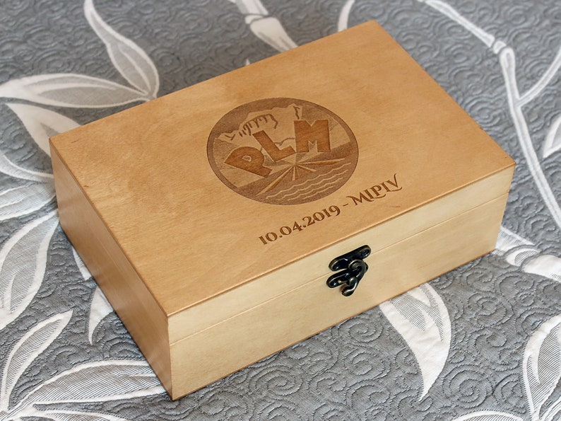 Personalized Logo Wooden Box – Custom Engraved Keepsake Box With ...
