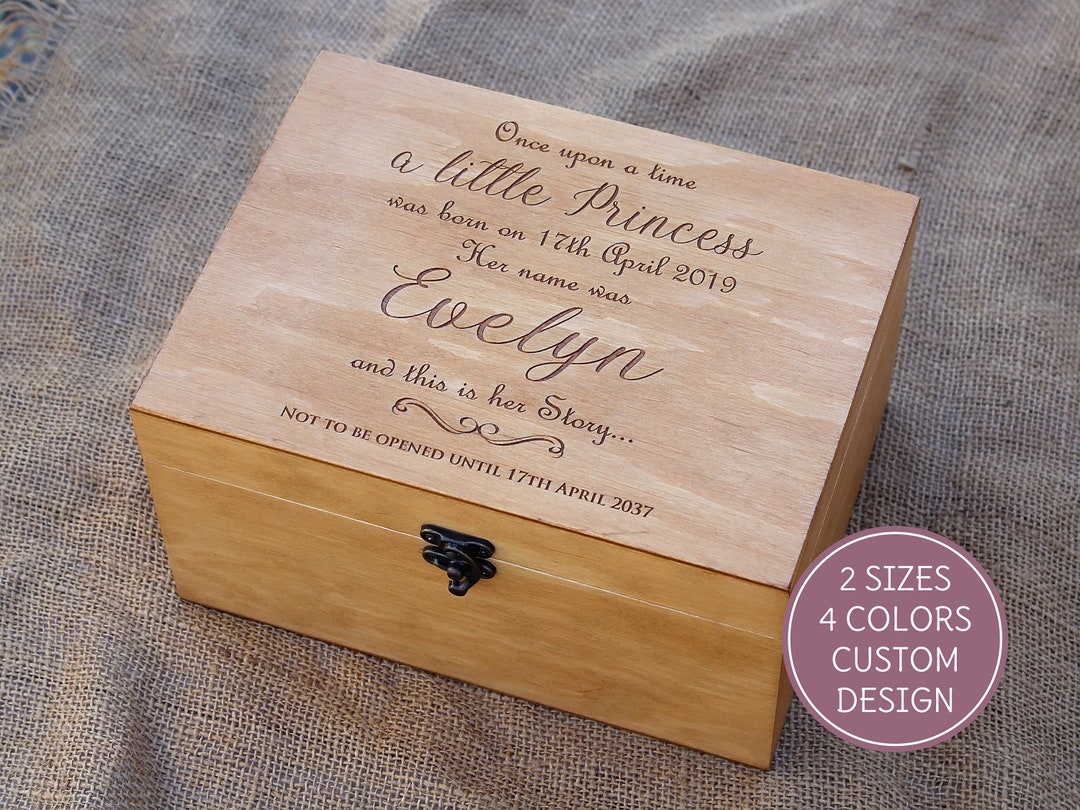 Personalized Memory Box, First Birthday Capsule, Custom Baby Keepsake ...