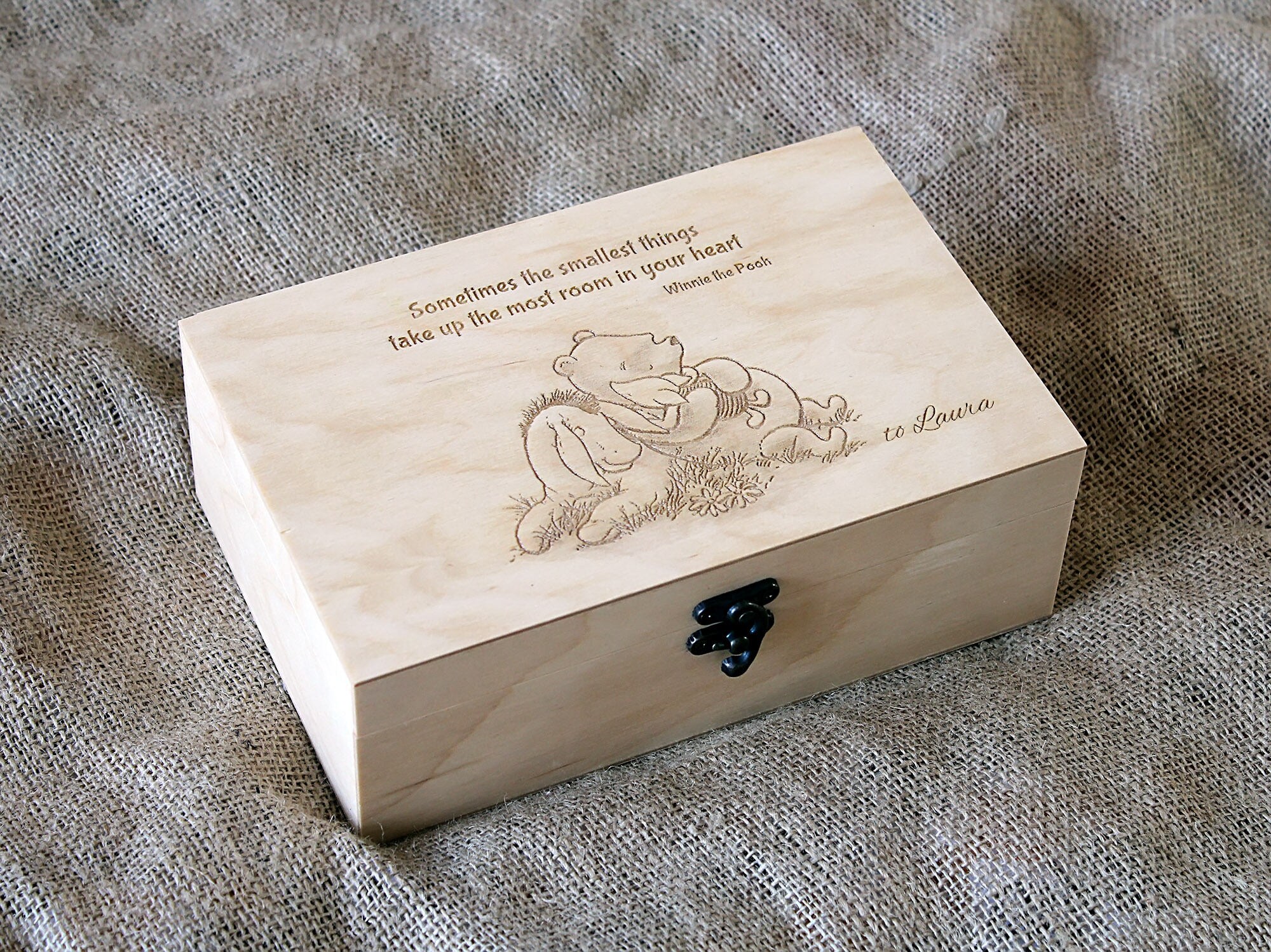 Custom Quote Wooden Box Memory Box Engraved Quote Box | Etsy