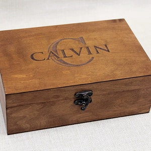 Personalized Wooden Box With Name and Monogram, Custom Jewelry Box ...