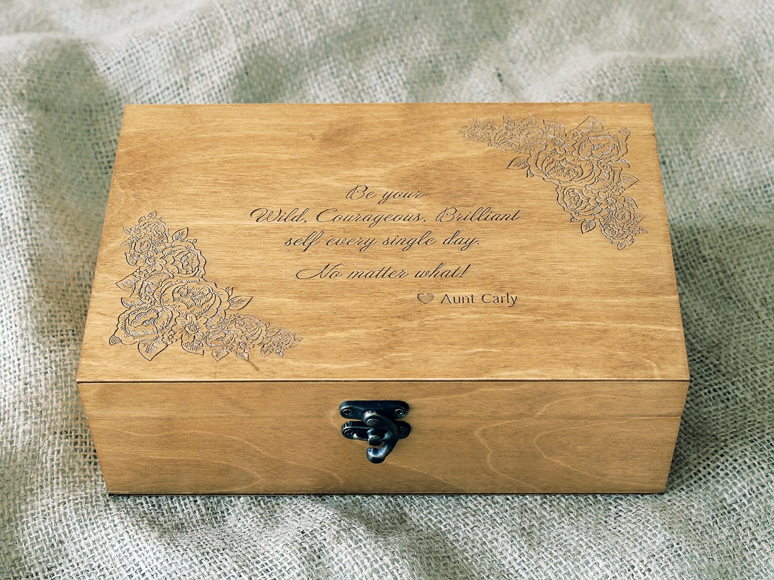 Custom Quote Wooden Box Memory Box Engraved Quote Box - Etsy