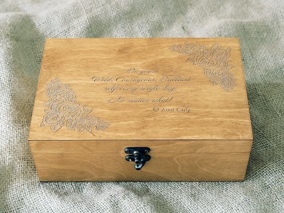 Custom Quote Wooden Box Memory Box Engraved Quote Box - Etsy