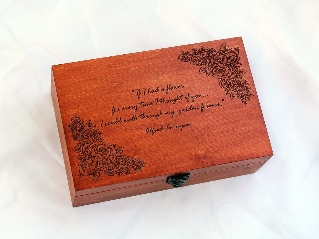 Personalized Jewellry Box, Custom Engraved Wooden Box, Engraved Poem on ...