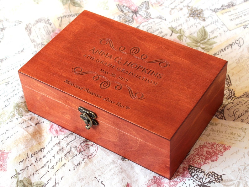 Graduation Gift Box Treasury Wood Box Custom Quote Wooden - Etsy