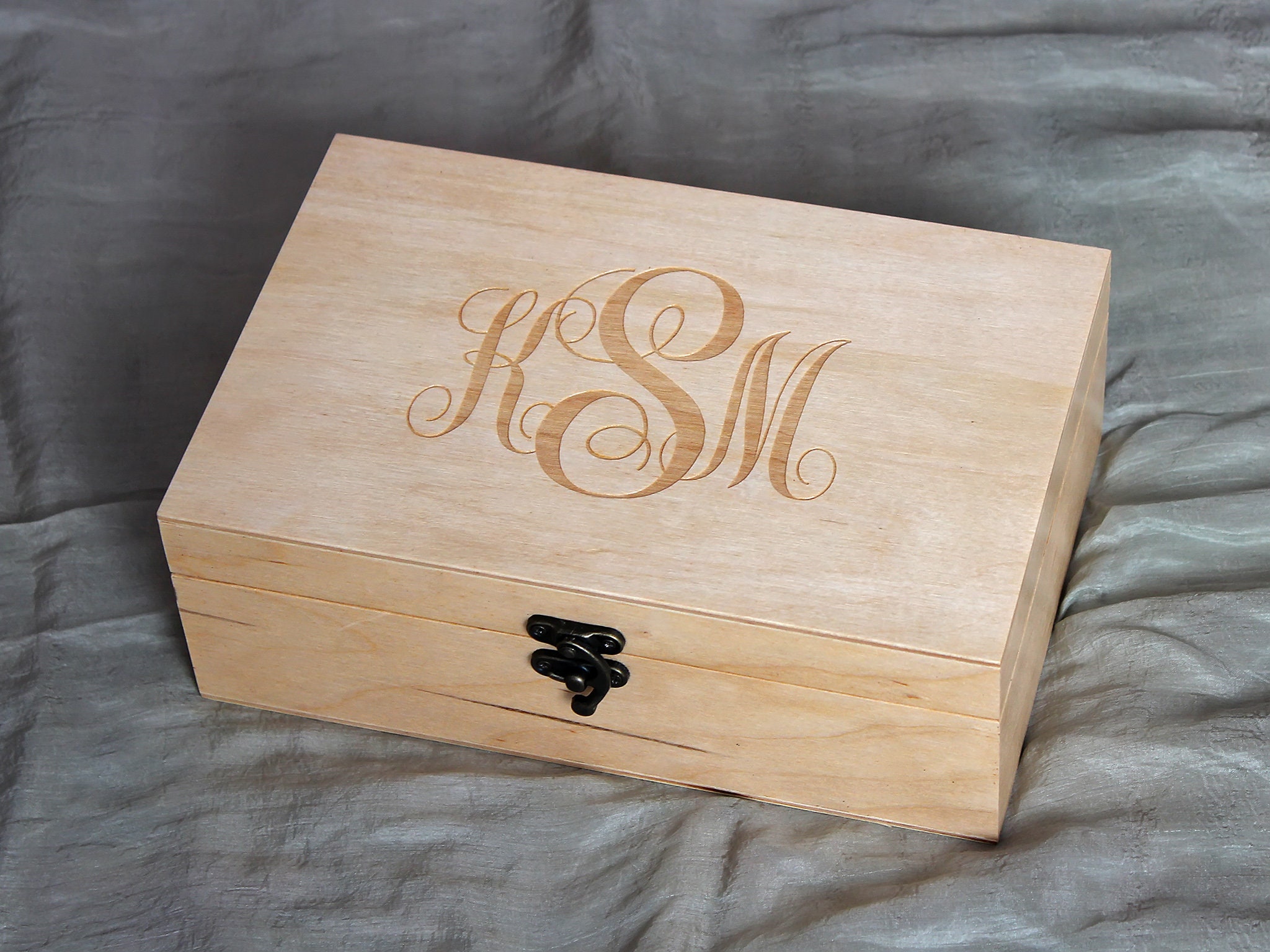 Monogram Wood Box Monogram Jewelry Box Personalized Jewelry - Etsy