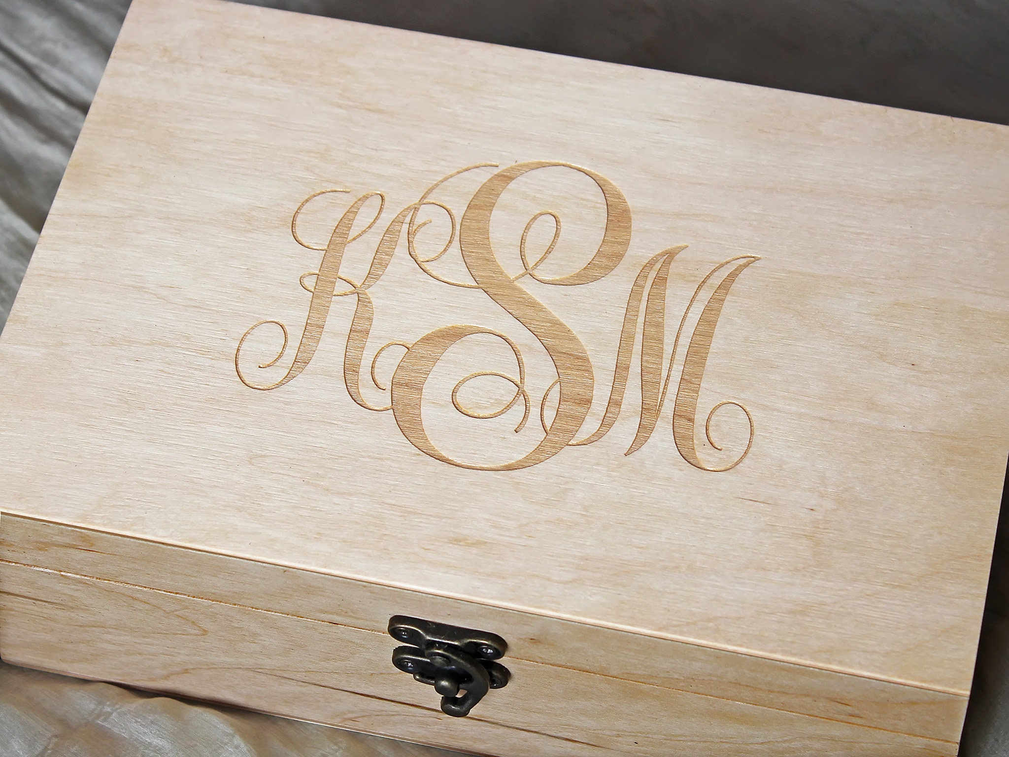 Monogram Wood Box Monogram Jewelry Box Personalized Jewelry - Etsy