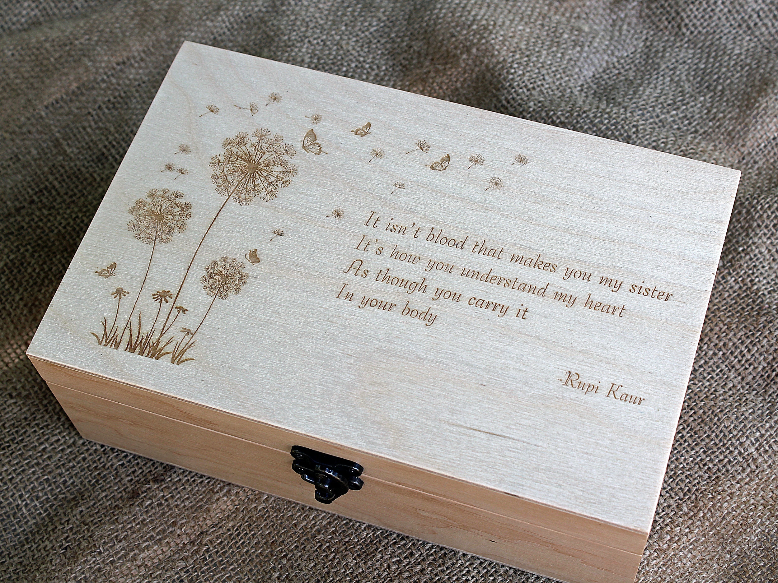 Custom Engraved Jewelry Box Custom Quote Wooden Box Custom Etsy