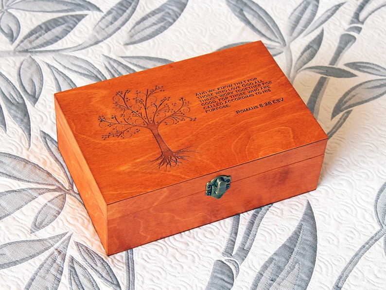 Custom Quote Wooden Box Memory Box Engraved Bible Verse Box - Etsy