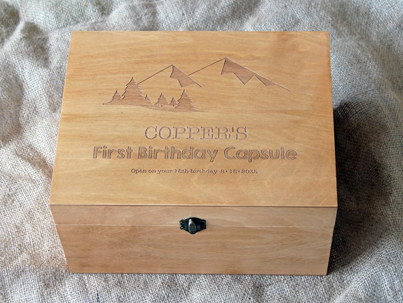 Time Capsule Personalized Baby Memory Box First Birthday - Etsy