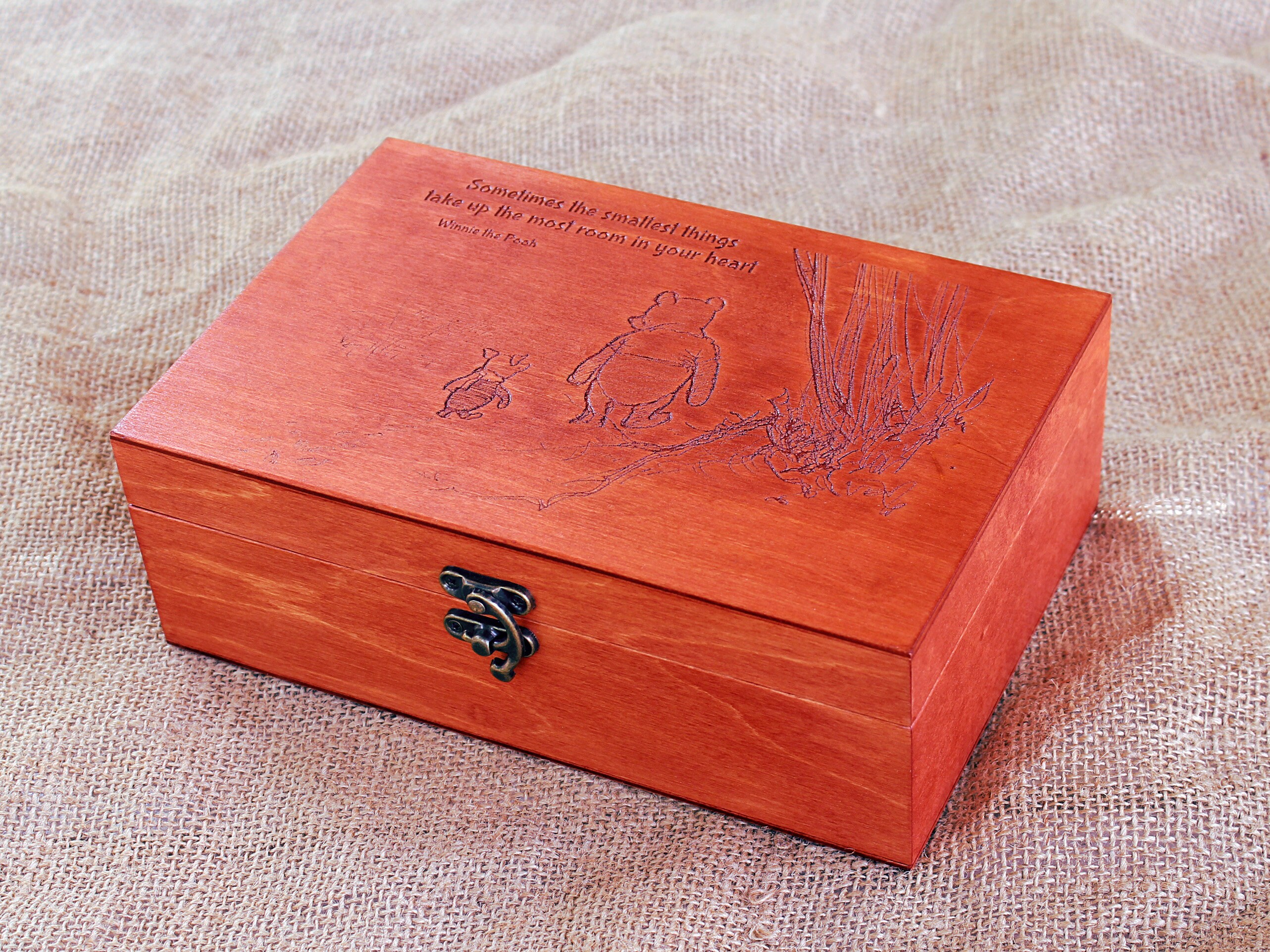 Custom Quote Wooden Box, Baby Memory Box, Winnie the Pooh Quote ...