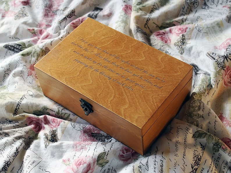 Custom Quote Wooden Box Memory Box Engraved Quote Box - Etsy