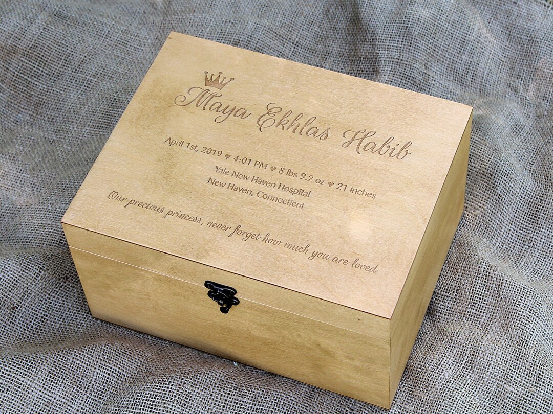 Personalized Memory Box for Baby Girl, Custom Baby Keepsake Box, First ...