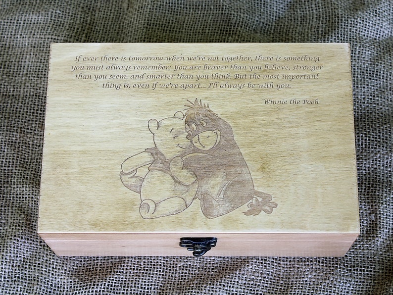 Winnie the Pooh Quote, Custom Engraved Jewelry Box, Custom Quote Wooden ...
