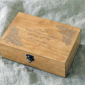 Custom Quote Wooden Box, Memory Box, Engraved Quote Box, Custom ...