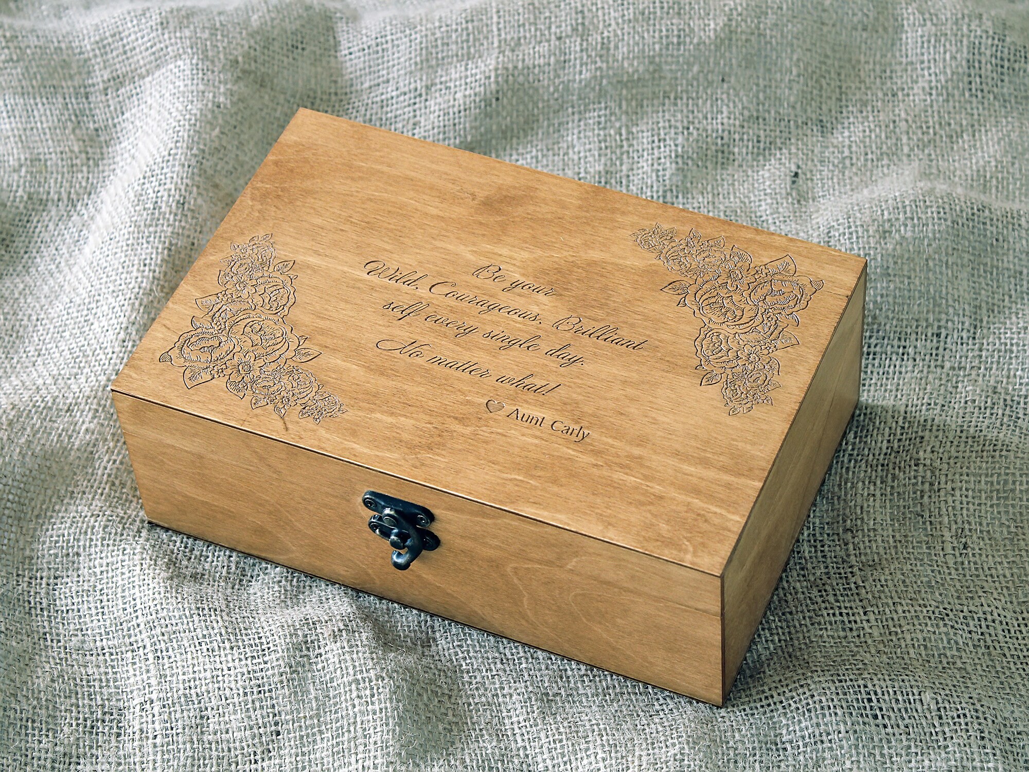 Custom Quote Wooden Box Memory Box Engraved Quote Box - Etsy