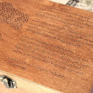Custom Quote Wooden Box, Custom Poem on Box, Memory Box, Engraved Quote ...
