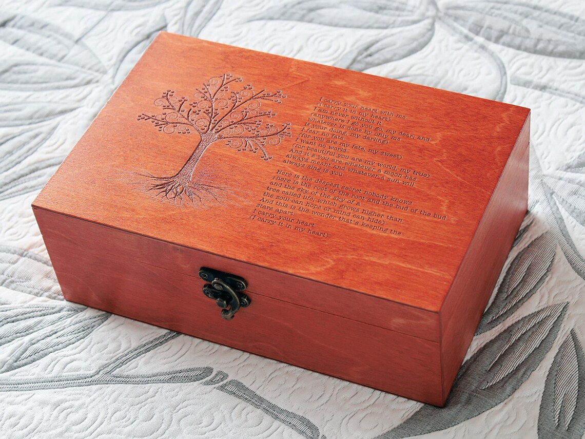 Custom verse wooden box Custom poem Cummings poem Memory | Etsy