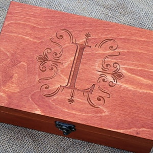Personalized Monogram Box, Monogrammed Wooden Box, Monogram Jewelry Box ...