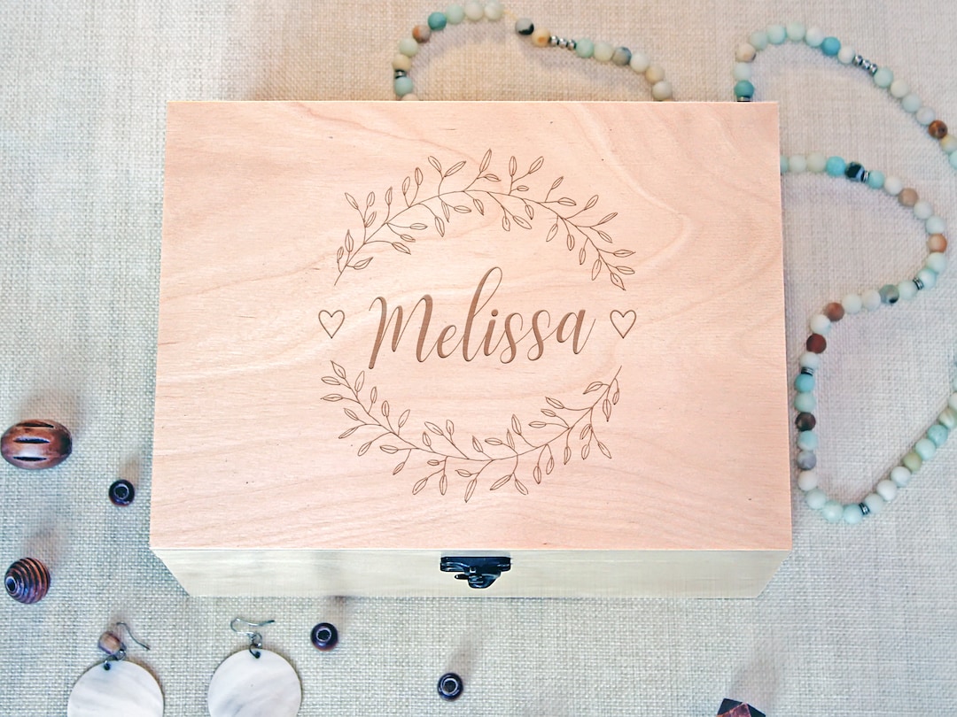 Personalized Keepsake Box, Custom Engraved Jewelry Box With Name ...
