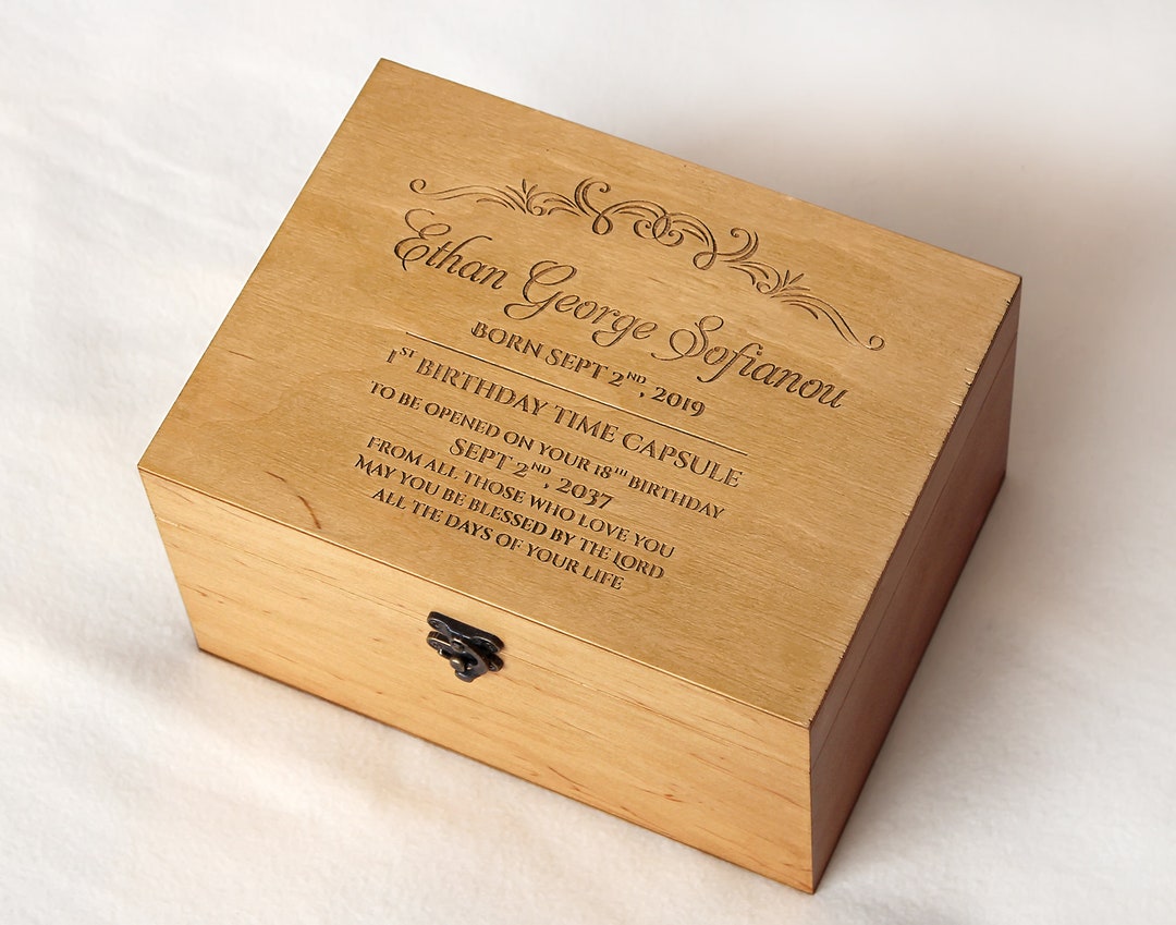 Time Capsule Baby Memory Box, First Birthday Capsule, Custom Memory Box ...