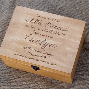 Personalized Memory Box, First Birthday Capsule, Custom Baby Keepsake ...