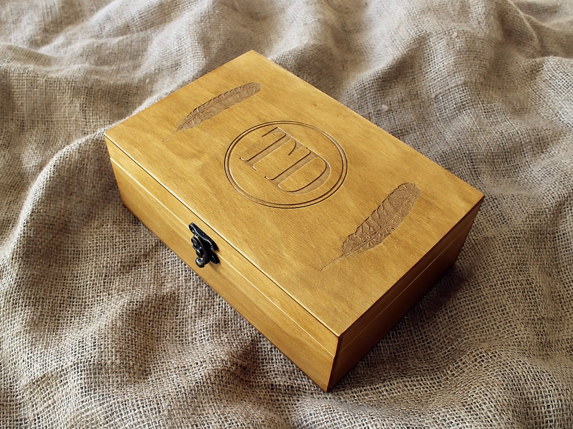 Monogram Box Custom Engraved Box Monogram Jewelry Box - Etsy