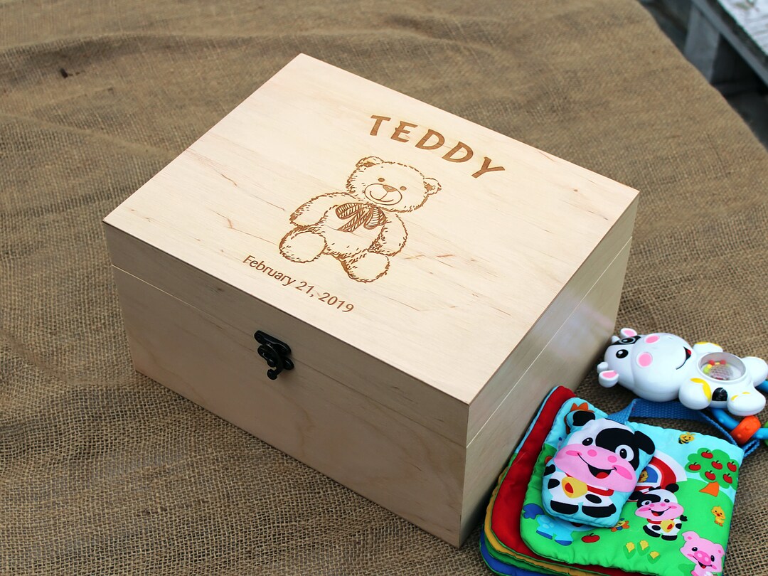 Personalized Baby Memory Box, First Birthday Capsule, Baby Keepsake Box ...