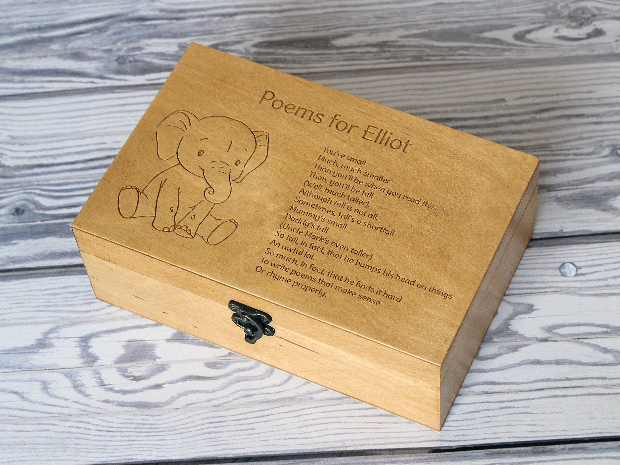 Child Memory Box, Poem Engraved on Wooden Box, Engraved Quote on Box ...